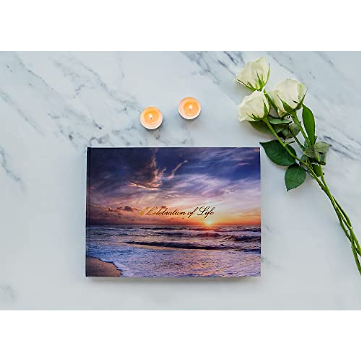 LIFETOO Ocean Funeral Guest Book 12" x 8", Celebration of Life Guest Books, Memorial Service Guest Book Sign for Funerals | Guest Book for Funeral, Guests Sign in Book Memory Book for Funeral Guest