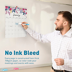 S&O Vertical Floral Wall Calendar from Jan 2023-Jun 2024 - Tear-Off Monthly Calendar - 18 Month Academic Wall Calendar 2023-2024 - Hanging Calendar to Track Anniversaries & Appointments - 10.5x13.5”in