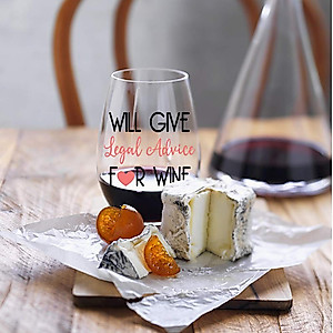 Perfectinsoy Will Give Legal Advice For Wine Glass, Funny Drinking Lawyers Gift, Paralegal Gifts, Attorney Gifts, Legal Assistant Gifts, Law Student Gifts, Lawyer Gifts for Women, Sister