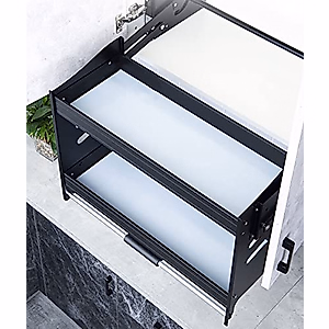 HDHRBH 24 Inch Pull Down Shelf,Pull Down Shelf Cabinet Organizer,Kitchen Cabinet Pull Down Shelf,Convenient Heavy-Duty 2-Tier Wall Pull Down Shelf ,High Cabinet Pull Down Shelf