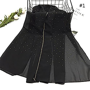 ANKOMINA Women Soft Chiffon Rhinestone Long Scarf Shawl Fashion Muslim Hijab Head Wrap Scarves