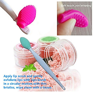 Lip Brush Tool,Double-Sided-Silicone Lip Scrub Brush Silicone Lip Brush Exfoliating for for Men Women(4 Colors,4 PCS)