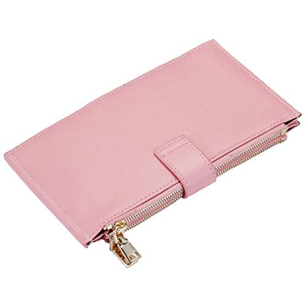 Travelambo Womens Wallet RFID Blocking Bifold Multi Card Case Wallet with Zipper Pocket Crosshatch (Pink Sakura 2191)