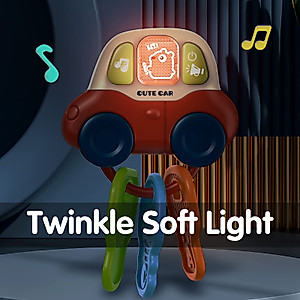 Baby Musical Toys 0-6 Months Rattle and Sing Toys 9-12 Months Baby Car Keychain Light up Teething Toy Infant Musical Toys for Babies 6-12 Months Newborn Music Sensory Toy Birthday Easter Baby Gifts