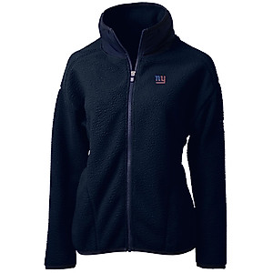 Cutter & Buck Women's Navy New York Giants Americana Cascade Eco Sherpa Fleece Full-Zip Jacket