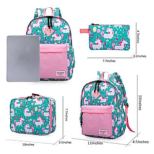 NICE CHOICE Preschool Backpack Kindergarten Elementary School Toddler Backpacks With Lunch Bag Pencil Case Set for Boys and Girls (Cute Unicorn) One Size