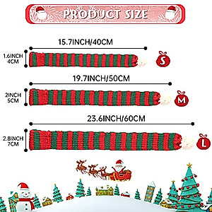 Christmas Costume Hat with Scarf for Cats and Dogs, 2 Pcs Adjustable Santa Hat Scarf Set, Xmas Pet Warm Outfit Cloth, Medium