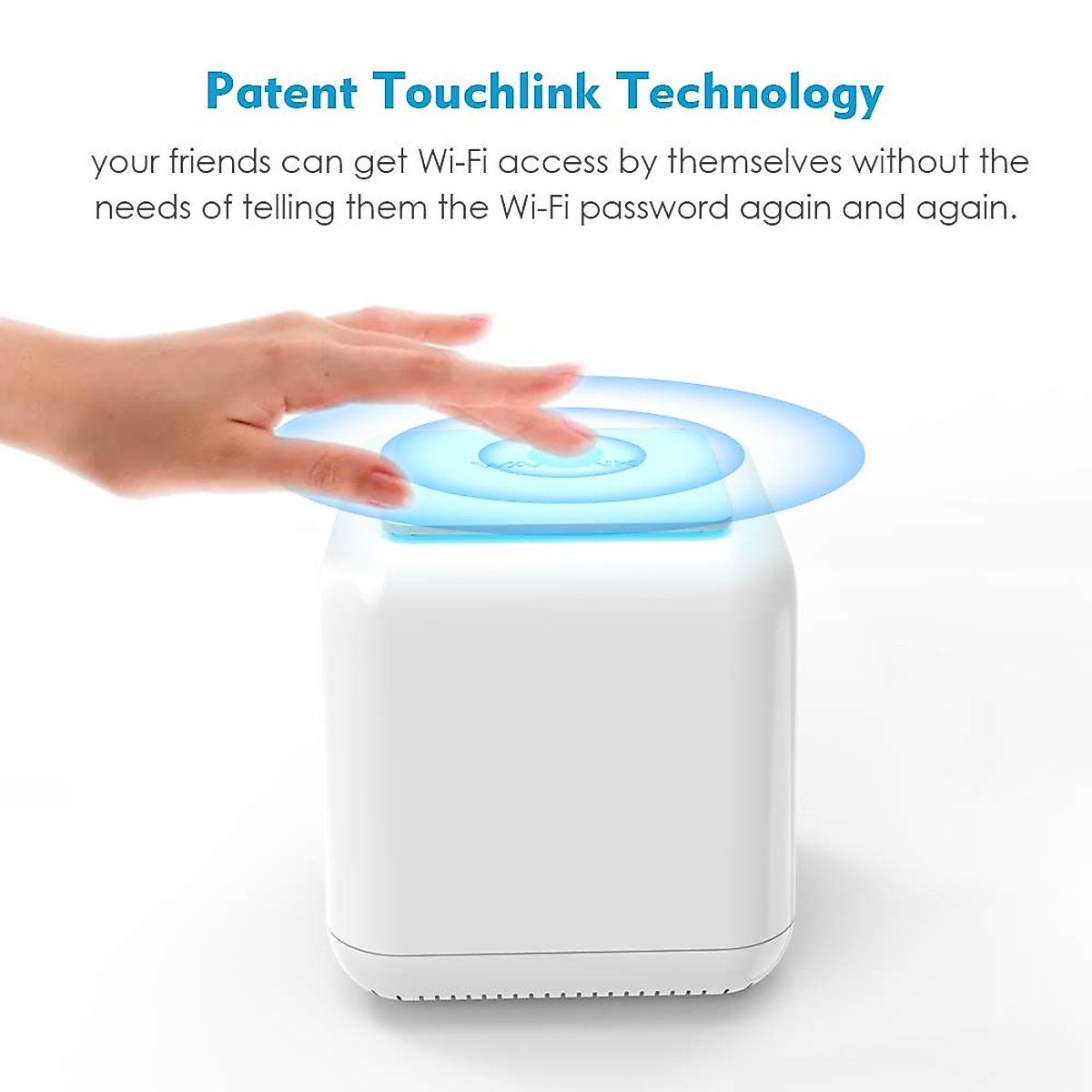 Mesh WiFi Router,Dual Band AC1200 Whole Home Mesh WiFi System with Touchlink Function, Router & Extender Replacement Covers up to 4,500 sq. ft, 2-Pack Includes 1 WiFi Router & 1 WiFi Extenders