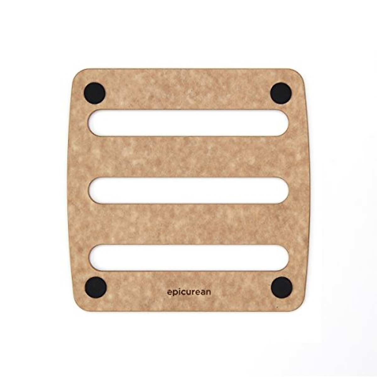 Epicurean Trivet, 7-Inch by 7-Inch, Natural/Black