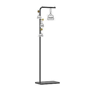 HOMEFORT Metal Coat Rack, Modern Coat Tree with 3 Hooks, L Shaped Coat Hanger Stand, Freestanding Coat Rack for Entryway and Corner, Black