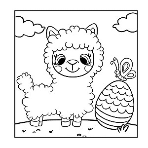 Easter Coloring Book For Kids: Cute and Simple Easter Bunny, Eggs and Spring Illustrations for Kids Ages 4-8, Perfect Easter Basket Stuffer for Young Children