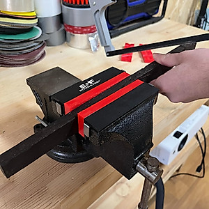 S&F STEAD & FAST Soft Jaws for Bench Vise 4.5 inch, 2 pairs, Strongly Magnetic Vise Jaw Pads, TPU, Multi-Groove and Textured Inserts, for Clamping Woodworking Metal Plastics