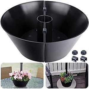 EBaokuup Umbrella Planters - Half Circle Planter Pots with Umbrella Hole - Flower Planters Pots Container for Indoor Outdoor Garden Home Plants (1 PCS)