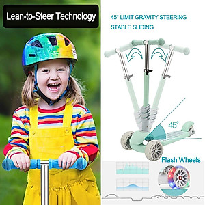 SZNWJ ygqtbc 5-in-1 | 3 Wheels Kick Scooter with Removable Seat for Kids & Toddlers, Flashing Wheels, Best Gift for Boys Girls Age Over 3 Years Old（3-8） (Color : Pink)