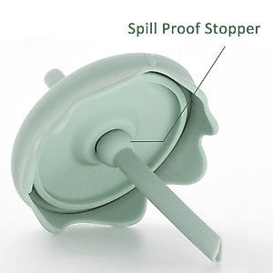 Ginbear 2-in-1 Silicone Baby Cups with Straw & Snack Cup Lid, 8.5 OZ Spill Proof Sippy Cups, Toddler Training Cup for ages 12 M+ (Hazy Green)