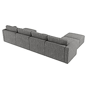 HONBAY 149'' Modular Sectional Sofa U Shaped Modular Couch with Storage Seats 7 Pieces Modular Sofa Deep Seat Modular Sectional Couch with Wide Chaise, Light Grey