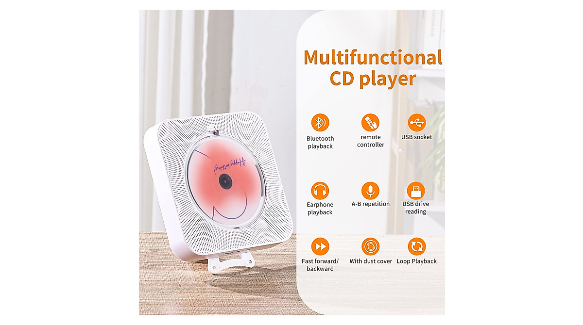 Yintiny Cute Bluetooth CD Player - Portability & Style