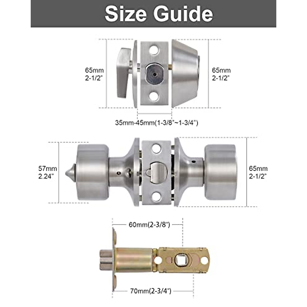 Lanwandeng 2 Sets Keyed Alike Entry Door Knobs and Single Cylinder Deadbolt Lock Combo Set Security for Entrance and Front Door, All Keyed Same Door Lock with Classic Satin Nickel Finish