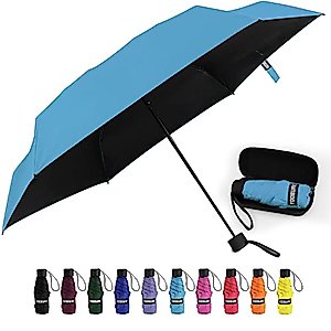 Yoobure Small Mini Umbrella with Case Light Compact Design Perfect for Travel Lightweight Portable Parasol Outdoor Sun&Rain Umbrellas