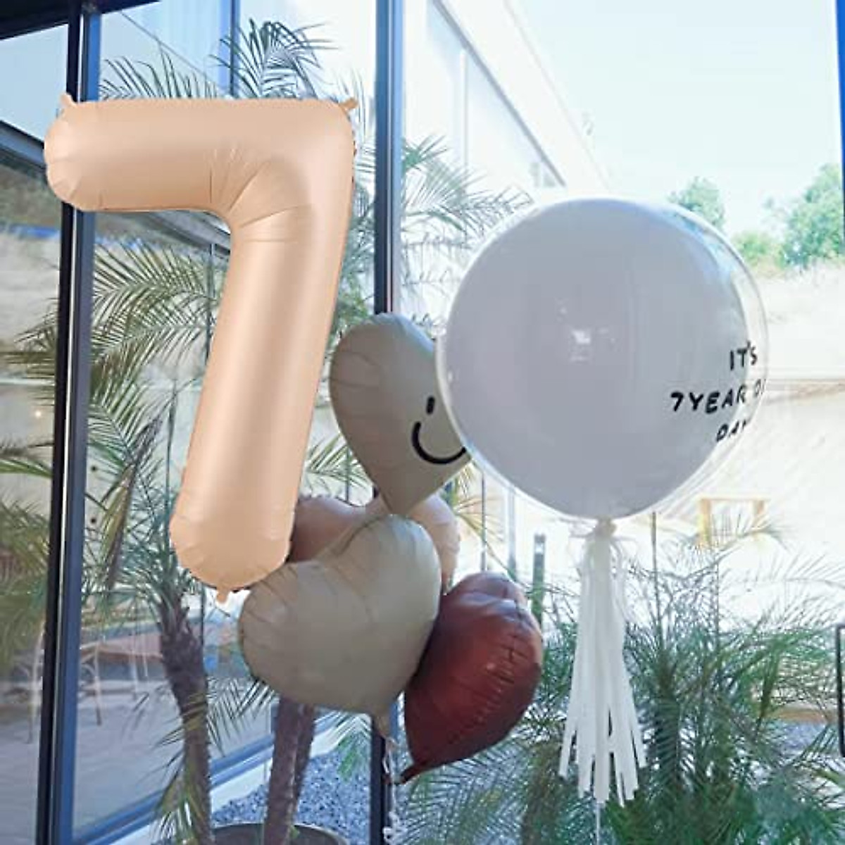 40 Inch Tan Number 1 Balloon for Birthdays & Weddings | ANGEL Q HOUSE