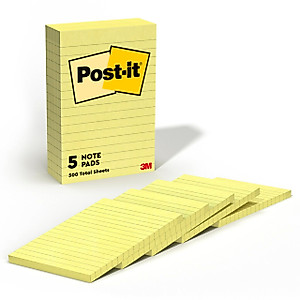 Post-it Pop-up Notes, 4 in x 6 in, 5 Pads, America's #1 Favorite Sticky Notes, Canary Yellow, Clean Removal, Recyclable (660-5PK)