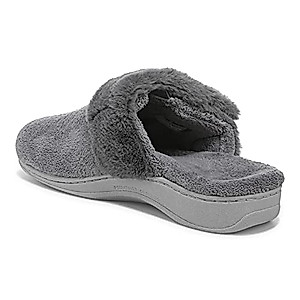 Vionic Adjustable Slipper with Orthotic Arch Support - Ind Charcoal - 7 Medium