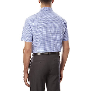Tommy Hilfiger Men's Short Sleeve Button-Down Shirt, Royal, 16" Neck