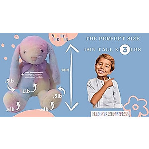 Huggable Happiness Weighted Stuffed Animals | Weighted Plush Toy for Anxiety, Calm and Comfort | Therapeutic Sensory Weighted Plushies Animal | Cute Stuffed Animals | 18in - 3lb