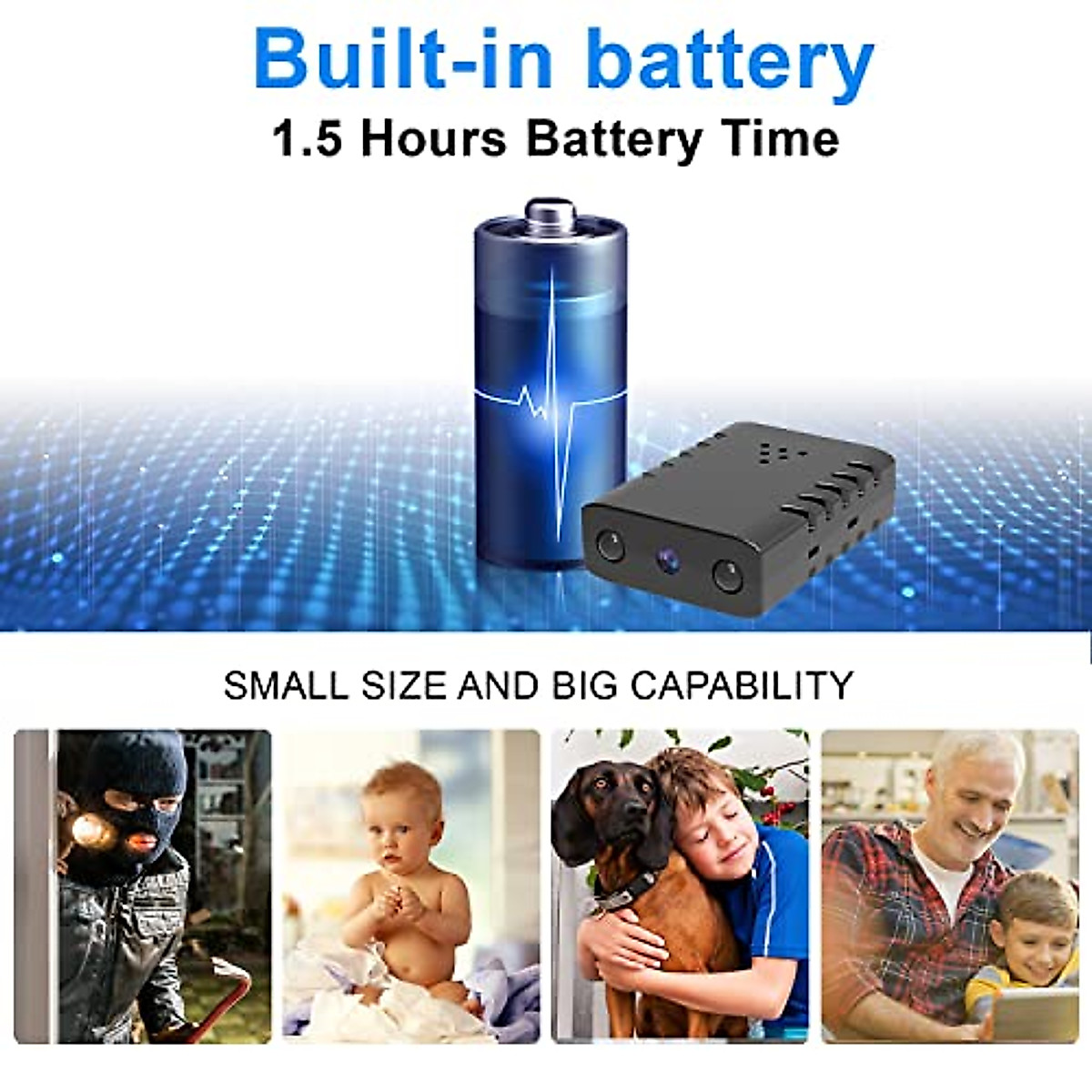 Battery Baby Monitor Wireless WiFi Camera, HD1080P Wireless Security Camera,Portable Surveillance with Night Vision,Motion Detection,Cloud Storage Remote Viewing for Security with iOS Android APP