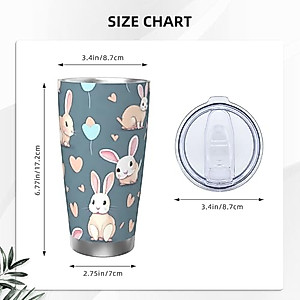WXZYFP Car cup (single silver rim), can use a straw or drink directly, easy to use.Cartoon cute bunny