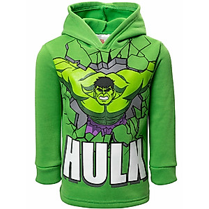 Marvel Avengers Hulk Little Boys Fleece Pullover Hoodie and Pants Outfit Set Green/Black 7-8