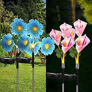 SPOPGUYS Solar Garden Lights,Solar Flower Lights for Yard Decorations,IP65 Waterproof,Bigger Solar Lights for Garden/Lawn/Patio/Yard/Walkway (2Pack)