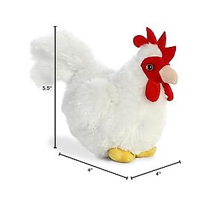 Aurora® Adorable Mini Flopsie™ Chicken Stuffed Animal - Playful Ease - Timeless Companions - White 8 Inches