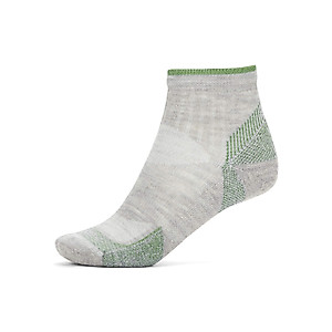 ExOfficio Men's BugsAway Solstice Canyon Qtr Socks, Sleet Heather/Alpine Green, L/XL