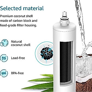 AQUA CREST GXULQR, FQK1R Under Sink Replacement Filter, Replacement for Hexagonal Head GE SmartWater GXULQR, GXULQK and GXK140TNN, 2K Gallons (Pack of 2)