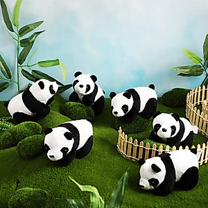 6 Pieces Mini Panda Plush Toy 4 Inch Stuffed Panda Soft Tiny Panda Doll Panda Plush Hanging Pendant Ornament for DIY Keychain Birthday Xmas Decorations Party Favor Chinese Souvenir (Walking Style)