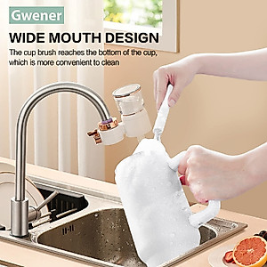 40 oz Tumbler With Handle and Straw Lid, Stainless Steel Insulated Tumblers Travel Mug, for Hot and Cold Beverages Thermos Travel Coffee Mug for Both Men and Women (White)