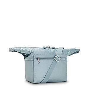 Kipling Womens Women's Erica Small Bag, Jetset Traveller, Small Handbag, Polyester Crossbody Bag, Pearl Teal Metallic, 10.5 L x 7.25 H 5.75 D US
