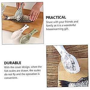 RUNROTOO 2pcs Scale Remover Fish Scaler Brush Fish Skin Cleaner Fish Skin Scraper Household Cleaner Seafood Tools Kitchen Cleaning Tool Fish Descaler Tool Fish Scale Remover Green As Crab