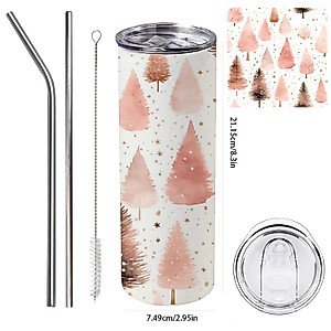 Cartoon Christmas Tree insulated tumblers，Cartoon Christmas Tree coffee cup Gift，Cartoon Christmas Tree Drinking Glasses-Tea Cup-Coffee Mug tumbler with lid and straw 20 oz insulated tumbler cups