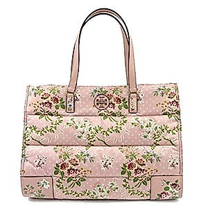 Tory Burch Women's Ella Nylon Printed Tote (Quilted - Pink Sugar Berry Floral)