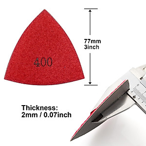 Triangular Diamond Polishing Pads 400Grit 3 Inch for Oscillating Tools Marble Granite Glass Stone Polishing by YDROWN (400Grit-2PCS)