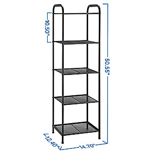 MAX Houser Storage Rack with Shelf,Industrial Style Extendable Plant Stand, Standing Shelf Units for Kitchen, Bathroom, Office,Living Room, Balcony, Kitchen (Charcoal Gray, 5 Tier)