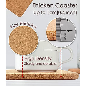 Cork Trivet, 4 Pcs High Density Thick Square Cork Trivets for Hot Dishes, 8 Inch Heat Resistant Multifunctional Cork Coaster, Cork Hot Pads for Table & Countertop