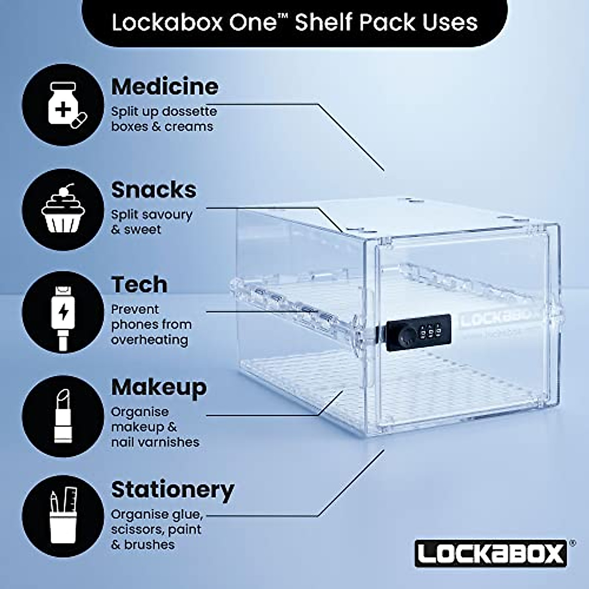 Lockabox One™ Shelf Pack 2.0 | New and Improved Design of Removable Shelves and Base Inserts One™ Products