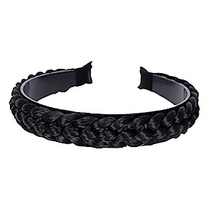 CAISHA Headband Ponytail Braided Hair piece Hair band Hair Accessories Black HR1