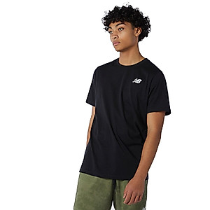 New Balance Men's Heather Tech Short Sleeve, Black , Large