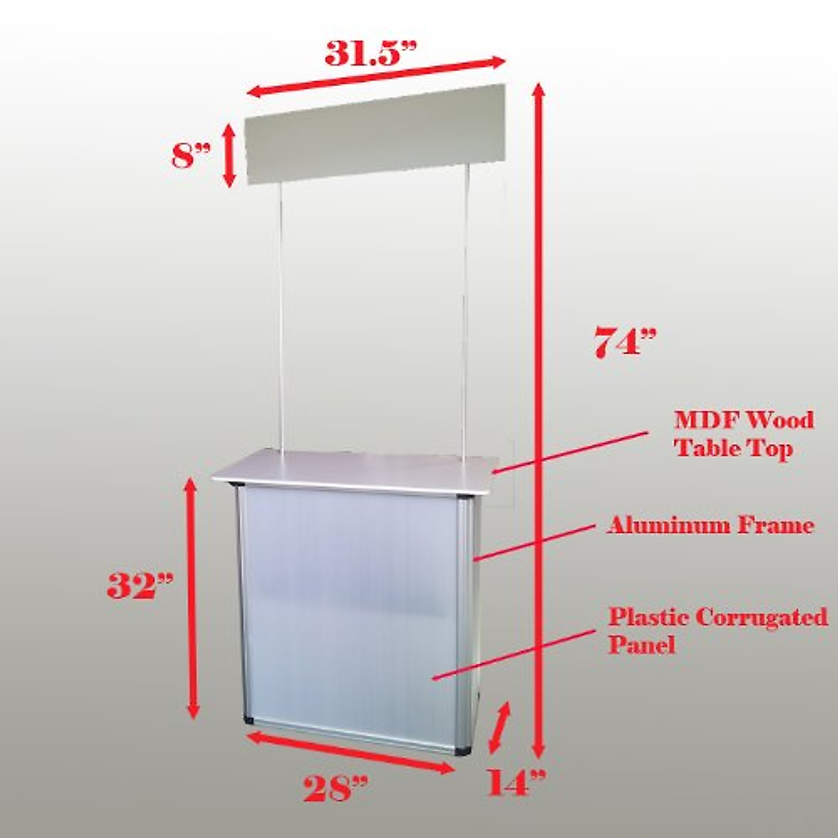 Premium Promotion Counter Table Kiosk Aluminum Frame Display Supermarket Demo Trade Show Exhibition Displayo Pop up Booth