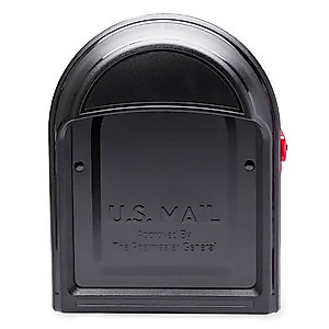 Architectural Mailboxes Barrington Galvanized Steel Post Mount Mailbox, Compatibility Code F, 7900-1B-R-10, Black, Large Capacity