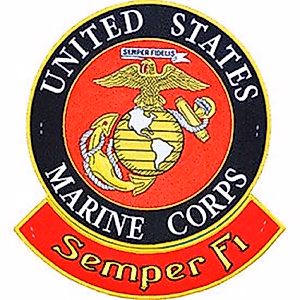 United States Military Patch, USA Marine Corps Logo - Embroidered Sew On/Iron On Patriotic Patch - 12"